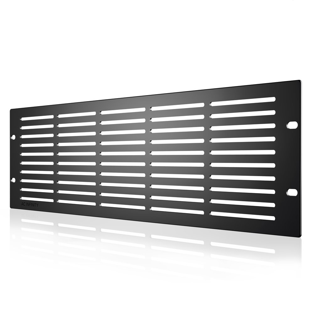 AC Infinity Rack Panel Accessory Vented 3U Space for 19" Rackmount, Heavy-Duty 3mm Gauge Steel, Black