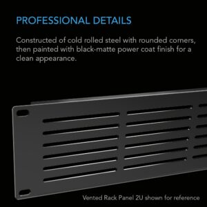 AC Infinity Rack Panel Accessory Vented 3U Space for 19" Rackmount, Heavy-Duty 3mm Gauge Steel, Black