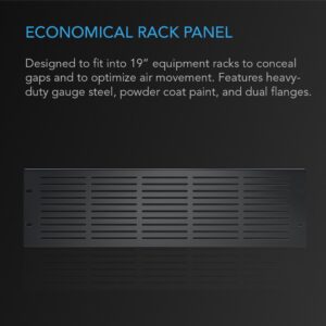 AC Infinity Rack Panel Accessory Vented 3U Space for 19" Rackmount, Heavy-Duty 3mm Gauge Steel, Black