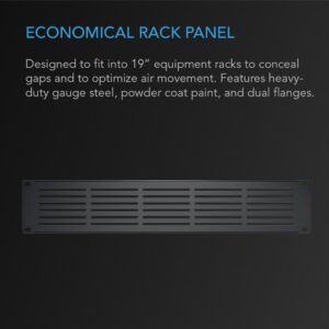 AC Infinity Rack Panel Accessory Vented 2U Space for 19" Rackmount, Heavy-Duty 3mm Gauge Steel, Black