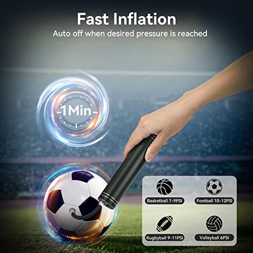 Morpilot Automatic Electric Fast Ball Pump with Needle and Nozzle - Air Pump for Inflatables, Athletic Basketball, Soccer, Volleyball, Football, Sport Ball and Swimming Ring - Faster Inflation