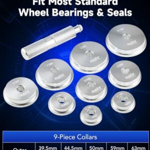 Orion Motor Tech Bearing Press Kit, 10pc Bearing Race and Seal Driver Set with Seal Driver and 9 Bearing Adapters, Seal Installer Bearing Driver Kit for Bearing Installation, with Blue Case