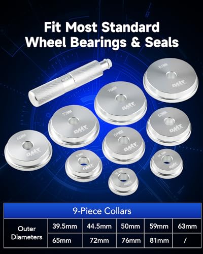 Orion Motor Tech Bearing Press Kit, 10pc Bearing Race and Seal Driver Set with Seal Driver and 9 Bearing Adapters, Seal Installer Bearing Driver Kit for Bearing Installation, with Blue Case