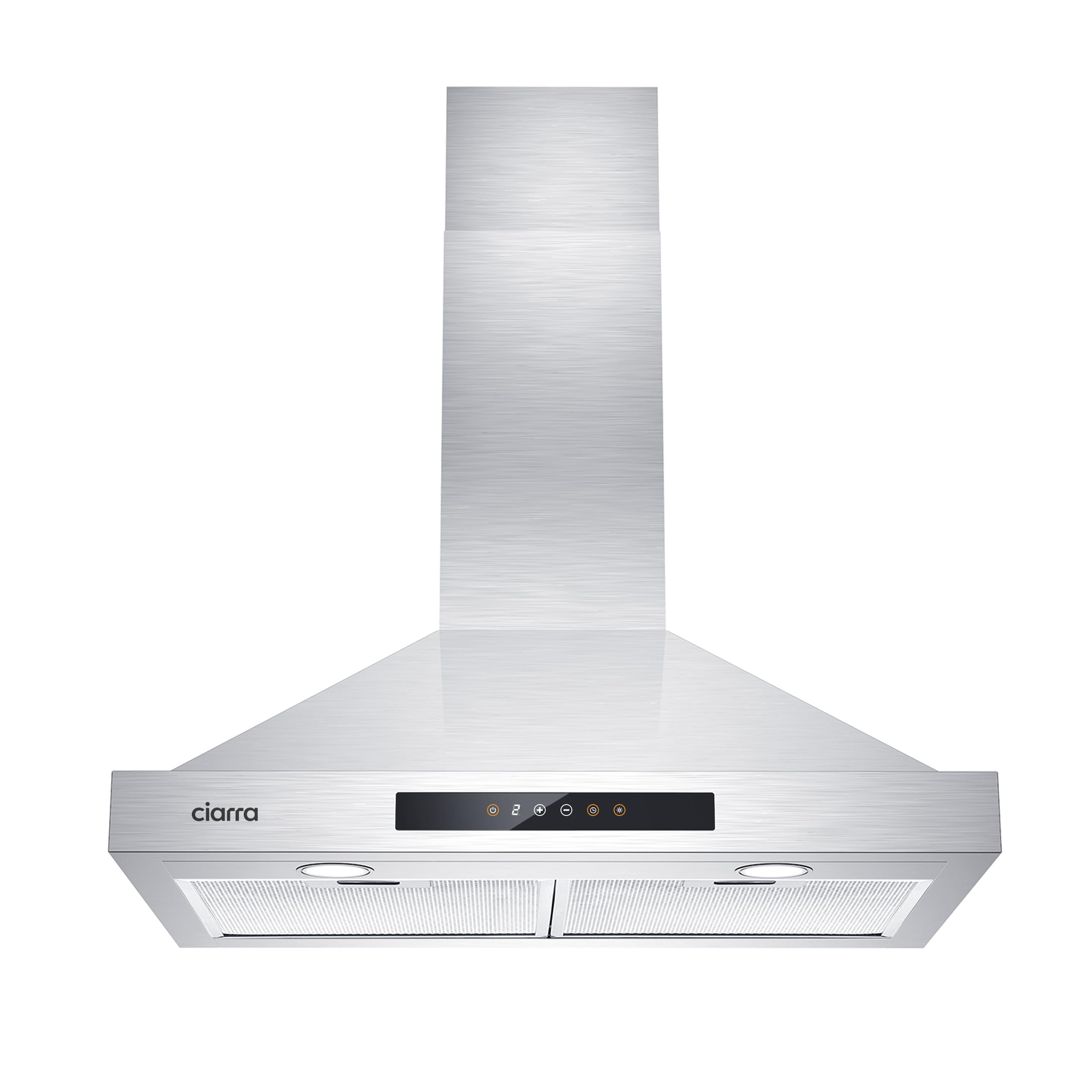 CIARRA Wall Mount Range Hood 30 inch 760m3/h Ducted Convertible Ductless Range Hood Vent in Stainless Steel CAS75308