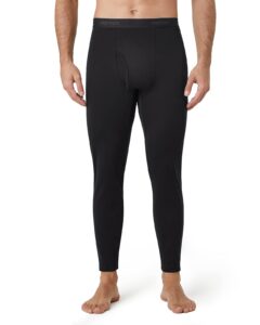 lapasa men's thermal underwear bottom long johns pants fleece lined base layer lightweight stretchy cold weather winter thermoflux 300 extra warm m25 medium black