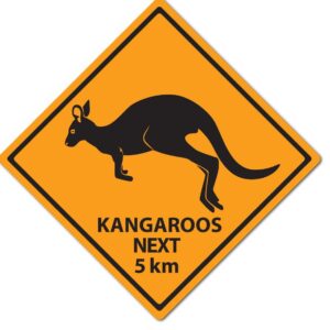 Australia Wall Decorations 4 Outback Street Signs 4 Australian Road Signs - Accents for a Unique Aussie Vibe Featuring Boomerang Kangeroo Koalas Sydney Melbourne