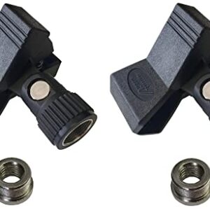 Audio 2000s MC417N2 Universal Microphone Clip Holder with Adapter (2 Pack)