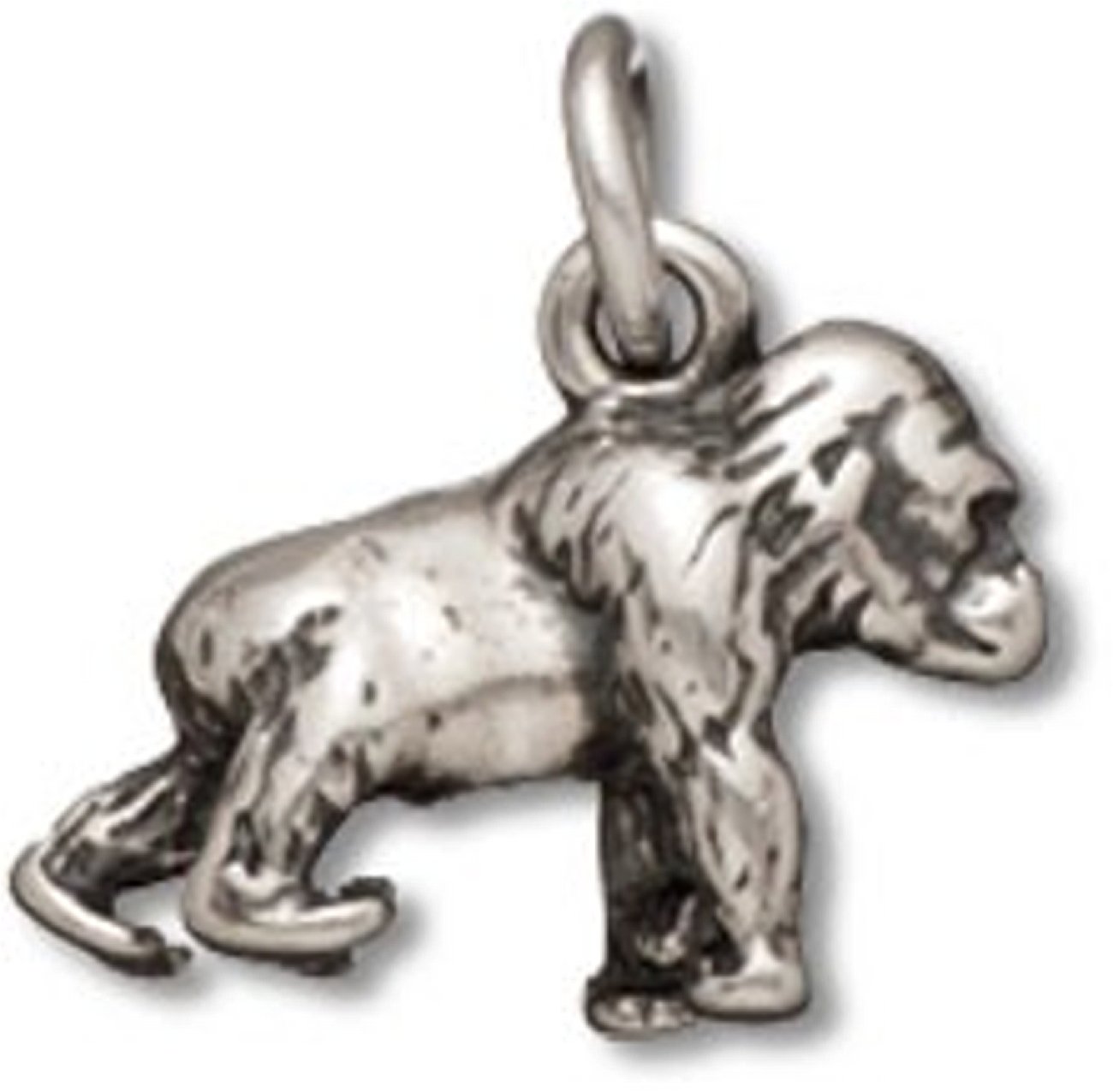 Sterling Silver 3D Blackback Or SilverBack Gorilla Great Ape Charm On All Fours