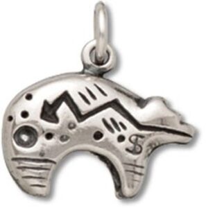 sterling silver 3d native american indian tribal south western heartline bear charm