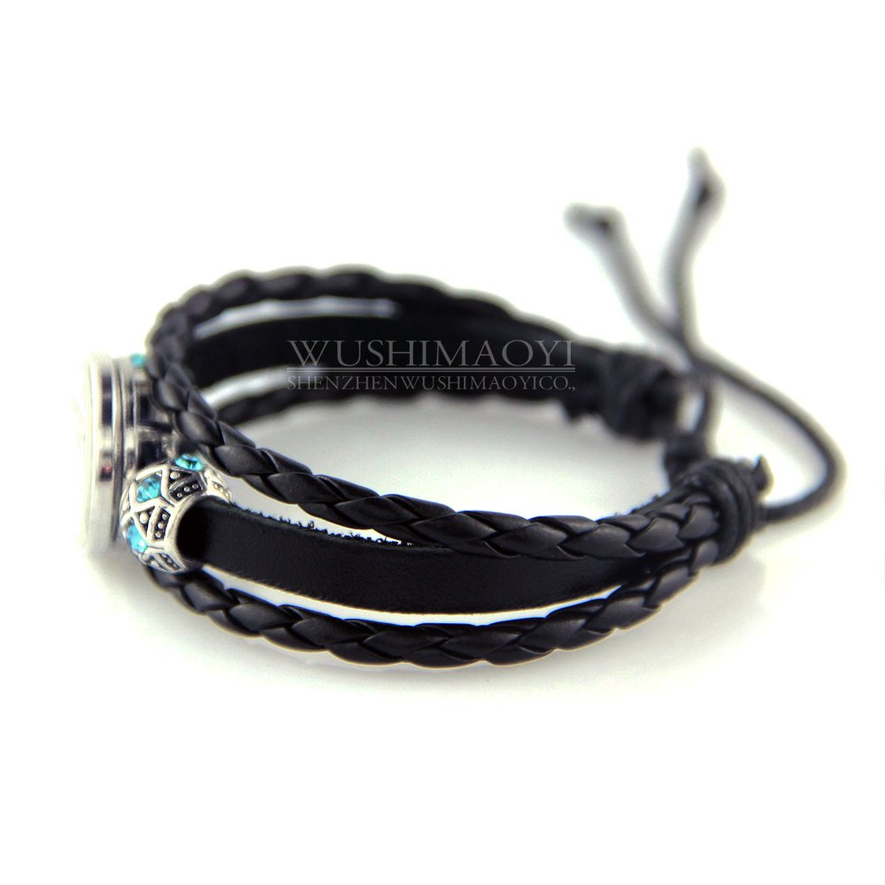 WUSHIMAOYI Circling Sharks bracelet Circling Sharks bracelets personalized Shark jewelry Shark bracelet Leather Bracelet Braid Leather jewelry Blessing gift