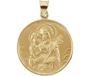 the men's jewelry store (unisex jewelry) 18k yellow gold st. joseph medal (13 mm)