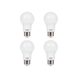 luno a19 dimmable led bulb, 5.5w (40w equivalent), 450 lumens, 5000k (daylight), medium base (e26), ul & energy star (4-pack)