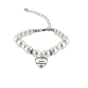 zuo bao bridesmaid jewelry gift crystal pearl bracelet for chief/junior bridesmaids (junior bridesmaid)