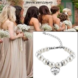 Zuo Bao Bridesmaid Jewelry Gift Crystal Pearl Bracelet for Chief/Junior Bridesmaids (Junior Bridesmaid)