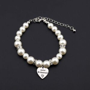 Zuo Bao Bridesmaid Jewelry Gift Crystal Pearl Bracelet for Chief/Junior Bridesmaids (Junior Bridesmaid)