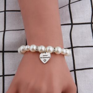 Zuo Bao Bridesmaid Jewelry Gift Crystal Pearl Bracelet for Chief/Junior Bridesmaids (Junior Bridesmaid)