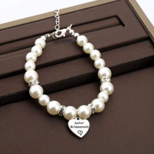 Zuo Bao Bridesmaid Jewelry Gift Crystal Pearl Bracelet for Chief/Junior Bridesmaids (Junior Bridesmaid)