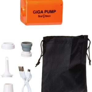 GIGA Pump - Portable Air Pump for Inflatables, Mini Air Pump Inflator USB Rechargeable, Waterproof DC Pump for Air Floats Mattress Balloon Swimming Rings Kid Toys Inflation-Deflation, 4 Nozzles