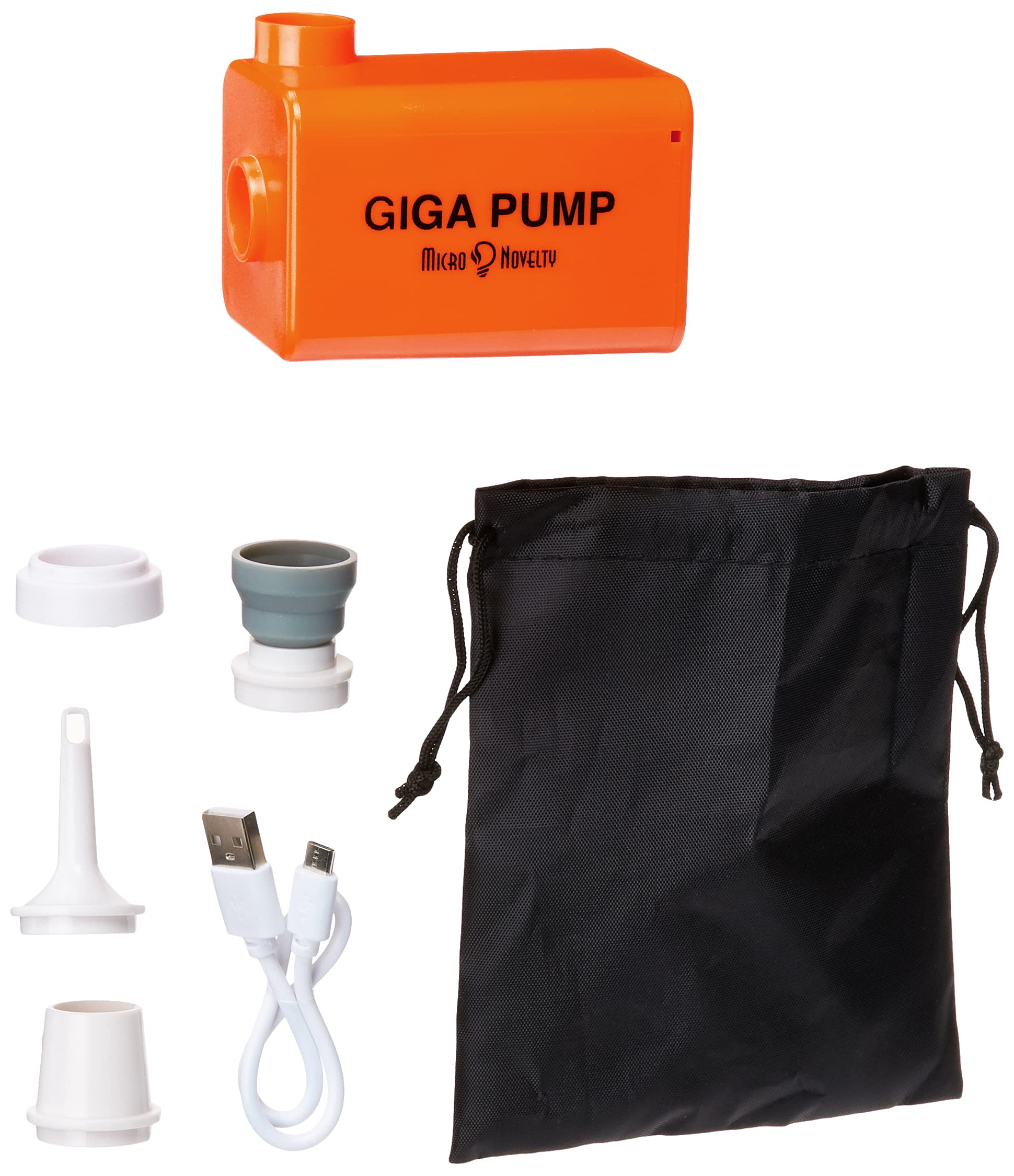 GIGA Pump - Portable Air Pump for Inflatables, Mini Air Pump Inflator USB Rechargeable, Waterproof DC Pump for Air Floats Mattress Balloon Swimming Rings Kid Toys Inflation-Deflation, 4 Nozzles