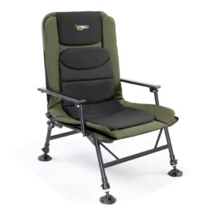 vingli oversized fishing chair heavy duty support 440 lbs, 160° freely adjustable reclining folding chairs, lounge travel outdoor seat with high back for fishing camping or leisure