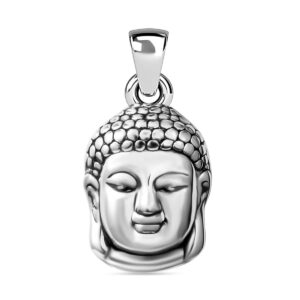 shop lc 925 sterling silver unisex meditation fortune tibetan buddha head charm prayer religious pendant for women jewelrys (carved/hematite) gifts for women birthday gifts