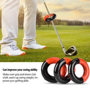 VGEBY 3Pcs Weighted Swing Ring, Warm Up Swing Donut Driver Head Weight Ring for Training and Practice Supplies Club Weights