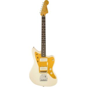 squier j mascis jazzmaster electric guitar, with 2-year warranty, vintage white, laurel fingerboard