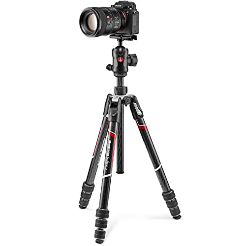 Manfrotto Befree GT 4-Section Aluminum Travel Tripod with 496 Center Ball Head, Black/Silver