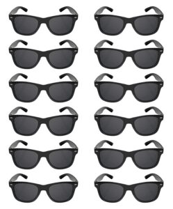 black sunglasses bulk 48 piece party pack- wholesale lot -retro style risky business-blues brothers black sunglasses for graduation mardi gras holidays-birthdays wedding party adult kids men women