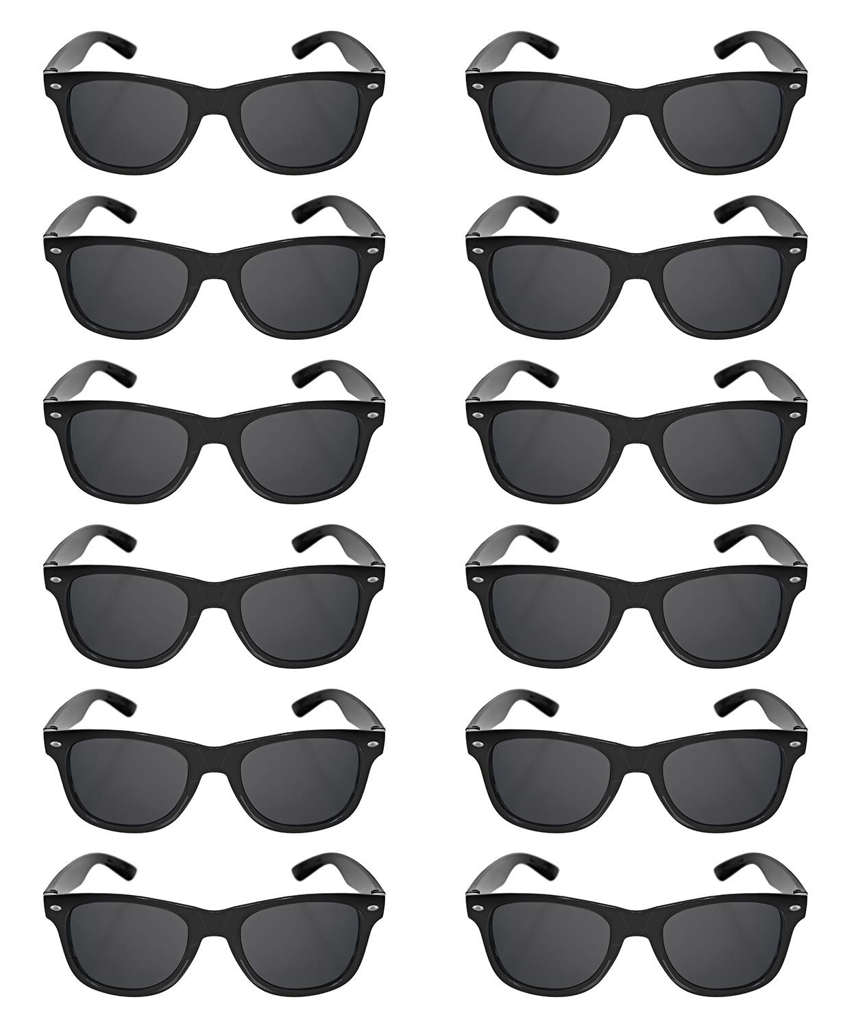 Black Sunglasses Bulk 48 Piece Party Pack- Wholesale Lot -Retro Style Risky Business-Blues Brothers Black Sunglasses for Graduation Mardi Gras Holidays-Birthdays Wedding Party Adult Kids Men Women