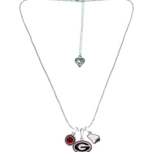 Sports Accessory Store Georgia Bulldogs Home Sweet Home Silver Crystal Necklace Jewelry Gift UGA