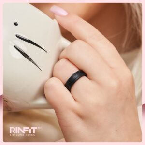 Rinfit Silicone Rings for Women - Silicone Wedding Bands Sets for Her - 4Love Collection Rubber Wedding Rings - Patented Design - SetA, Size 9