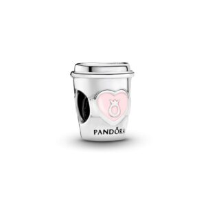 pandora jewelry take a break coffee cup charm - fun, original charm charm bracelets - perfect charm for mom, sister, daughter & more - sterling silver, no box