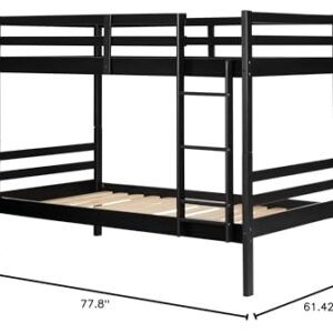 South Shore Induzy Industrial Bunk Beds, Matte Black,