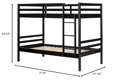 South Shore Induzy Industrial Bunk Beds, Matte Black,