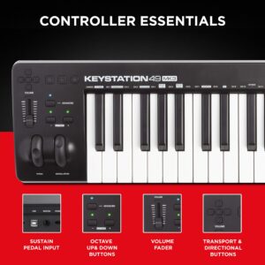 M-Audio Keystation 49 MK3 - Synth Action 49 Key USB MIDI Keyboard Controller with Assignable Controls, Pitch and Mod Wheels, and Software Included