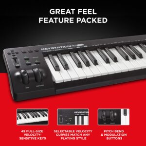 M-Audio Keystation 49 MK3 - Synth Action 49 Key USB MIDI Keyboard Controller with Assignable Controls, Pitch and Mod Wheels, and Software Included