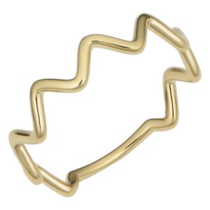 kooljewelry 14k yellow gold zigzag ring (size 8)