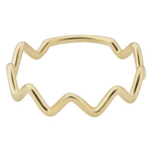 Kooljewelry 14k Yellow Gold Zigzag Ring (size 8)