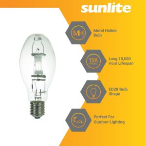 Sunlite MH250/U/MOG M58 Metal Halide Lamp, 250 Watts, Mogul Base (E39), ED28, 15,000 Hour Life Span, 21000 Lumen, Clear Finish, 4000K, 2 Pack