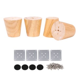 Wood Furniture Legs Cabinets Sofa Feet 2 Inch 4PCS Solid Wood Color Tapered