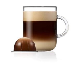 nespresso vertuoline crafted for milk bianco forte coffee, plus 1 piece of dark chocolate salted caramel, for your first cup of coffee