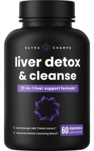 liver cleanse detox & repair formula | 20+ herbs: milk thistle extract with silymarin, artichoke, dandelion, chicory root powder & more! | premium liver support pills supplement, 60 capsules