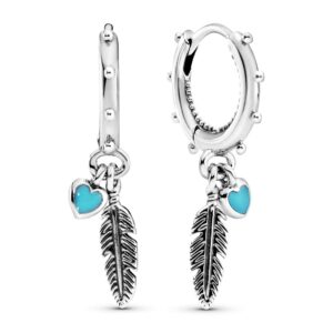 pandora jewelry spiritual feathers sterling silver earrings