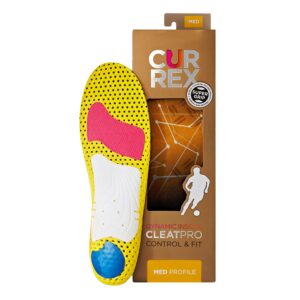 currex cleatpro sport insoles for soccer cleats, football cleats, & field sport shoes – stabilizing inserts to help reduce fatigue, prevent common injuries – for men, women & kids – medium arch, large