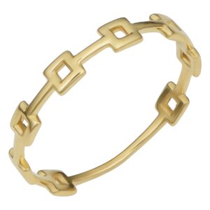 kooljewelry 14k yellow gold square cut-outs ring (size 8)