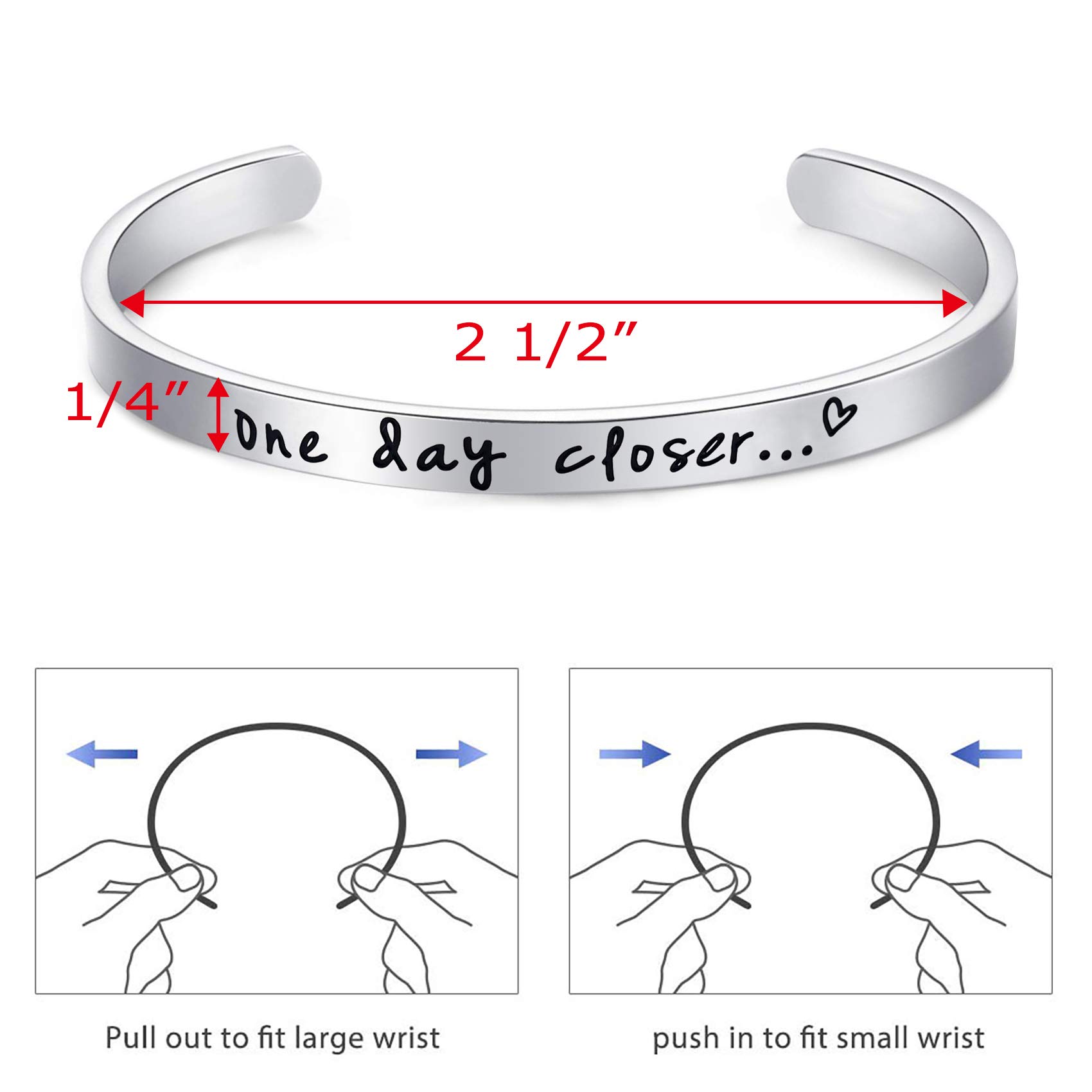 LParkin One Day Closer Bracelet Deployment Gift Military Jewelry Gifts for Wife Girlfriend Long Distance Relationship Jewelry