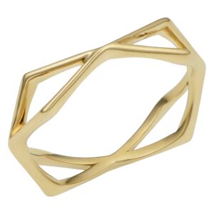 kooljewelry 14k yellow gold geometric ring (size 8)