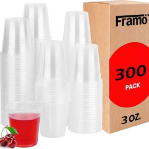 Framo 3 Oz Clear Plastic Cups, Small Disposable Bathroom Mouthwash Cups,(300 count)