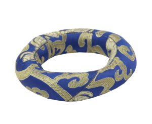 silk brocade ring cushion pillow for tibetan singing bowl hand made nepal (blue)